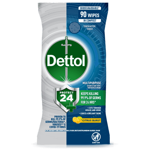 Dettol Protect 24 Multipurpose Wipes Citrus Burst | Dettol AU